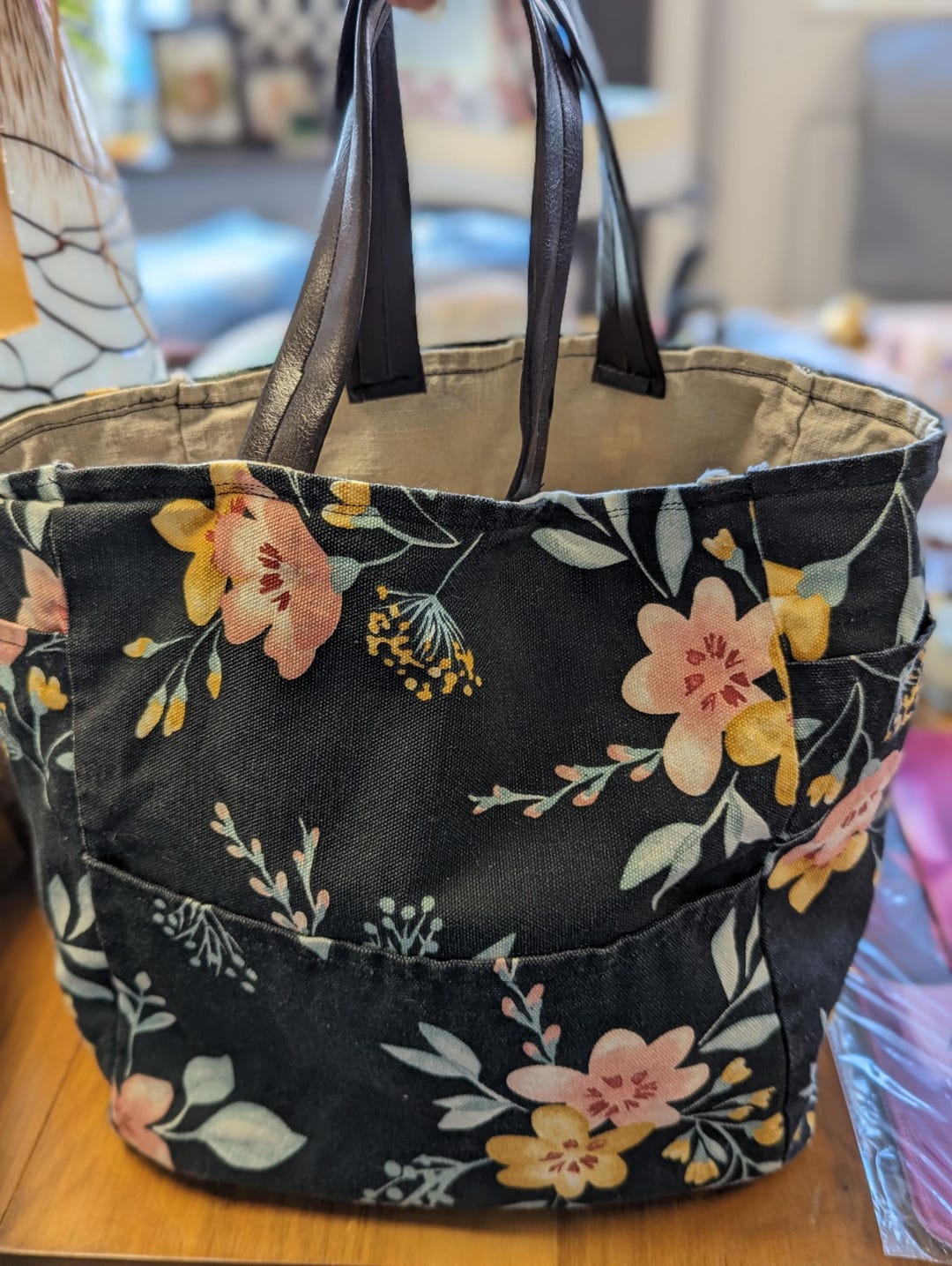 Square Tote Bag Purses - Handmade, Canvas, Pleather, One-of-a-kind ...