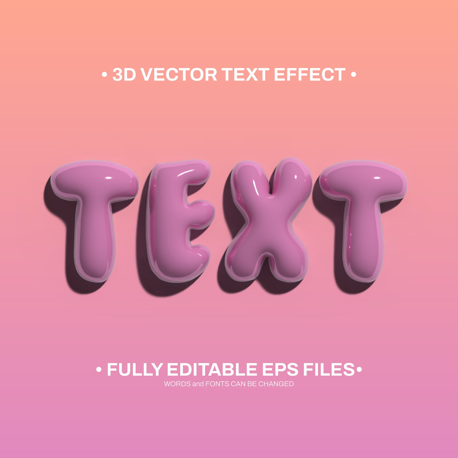 3D Plastic Text Effect - Eps and Ai Format - Editable - Etsy