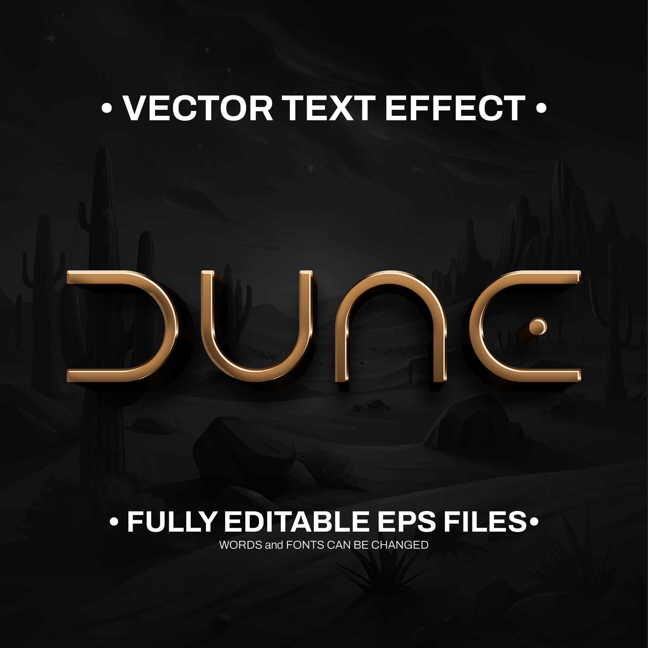 Dune Movie Text Effect - Editable - Adobe Illustrator - Etsy