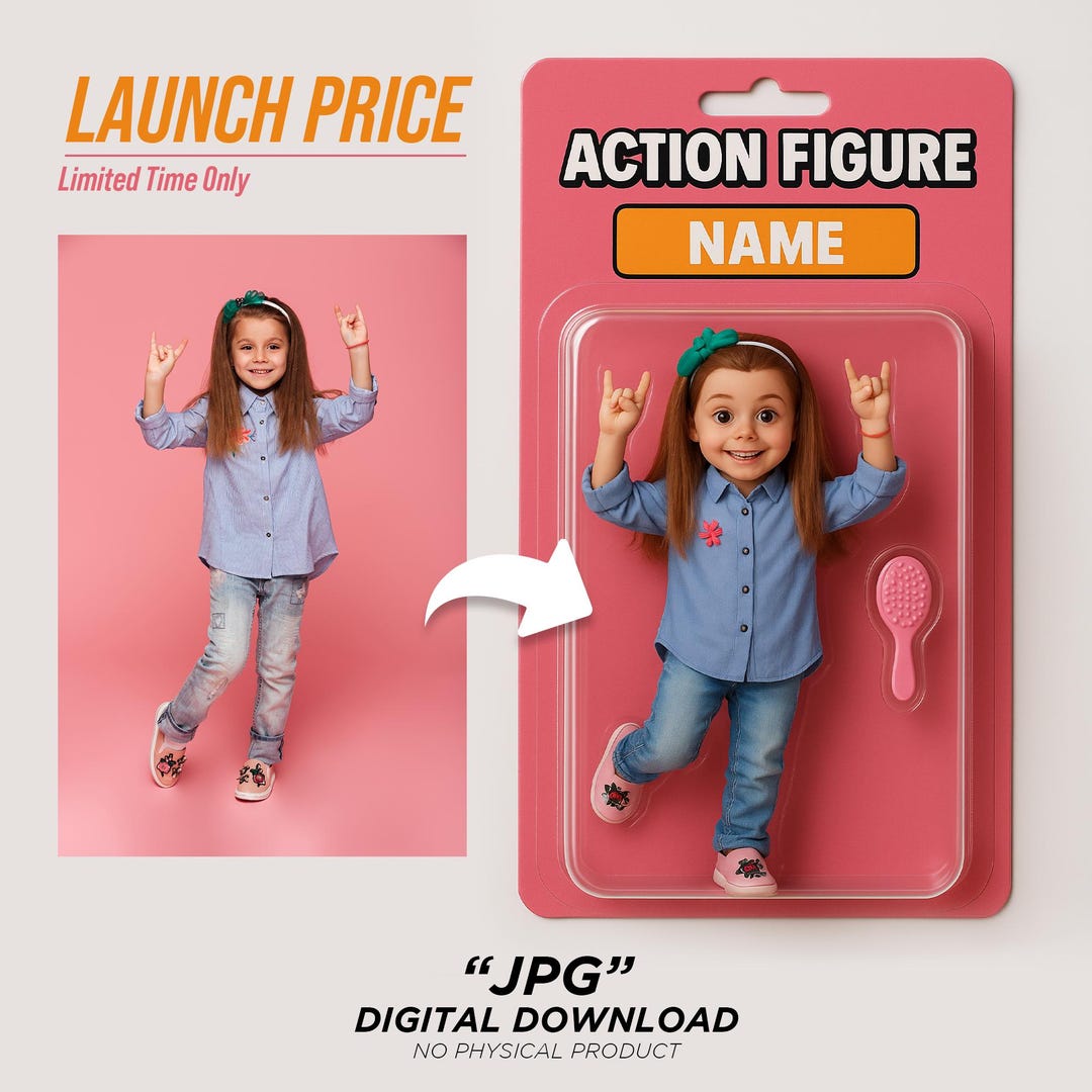 Custom Action Figure Portrait – Personalized Toy Box Style – Digital ...