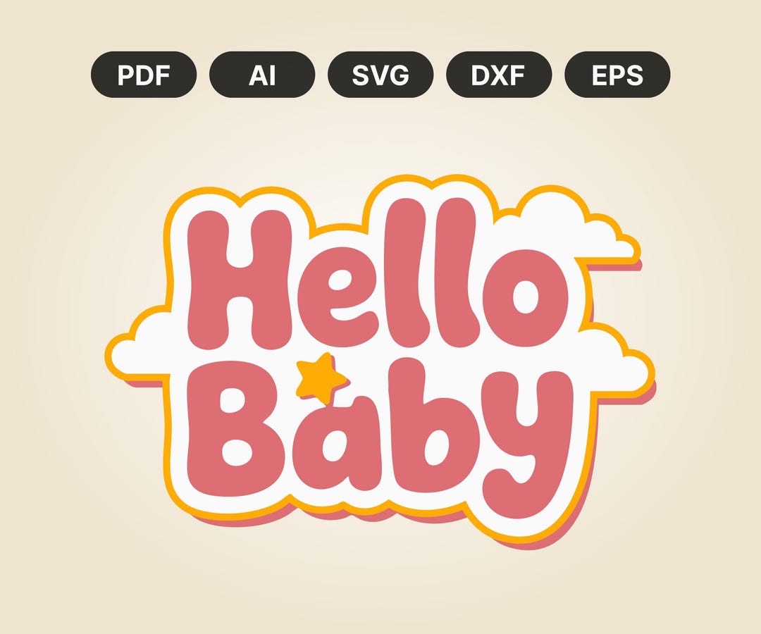 Hello Baby Svg Bundle Cute Baby Shower Clipart For Cricut Nursery