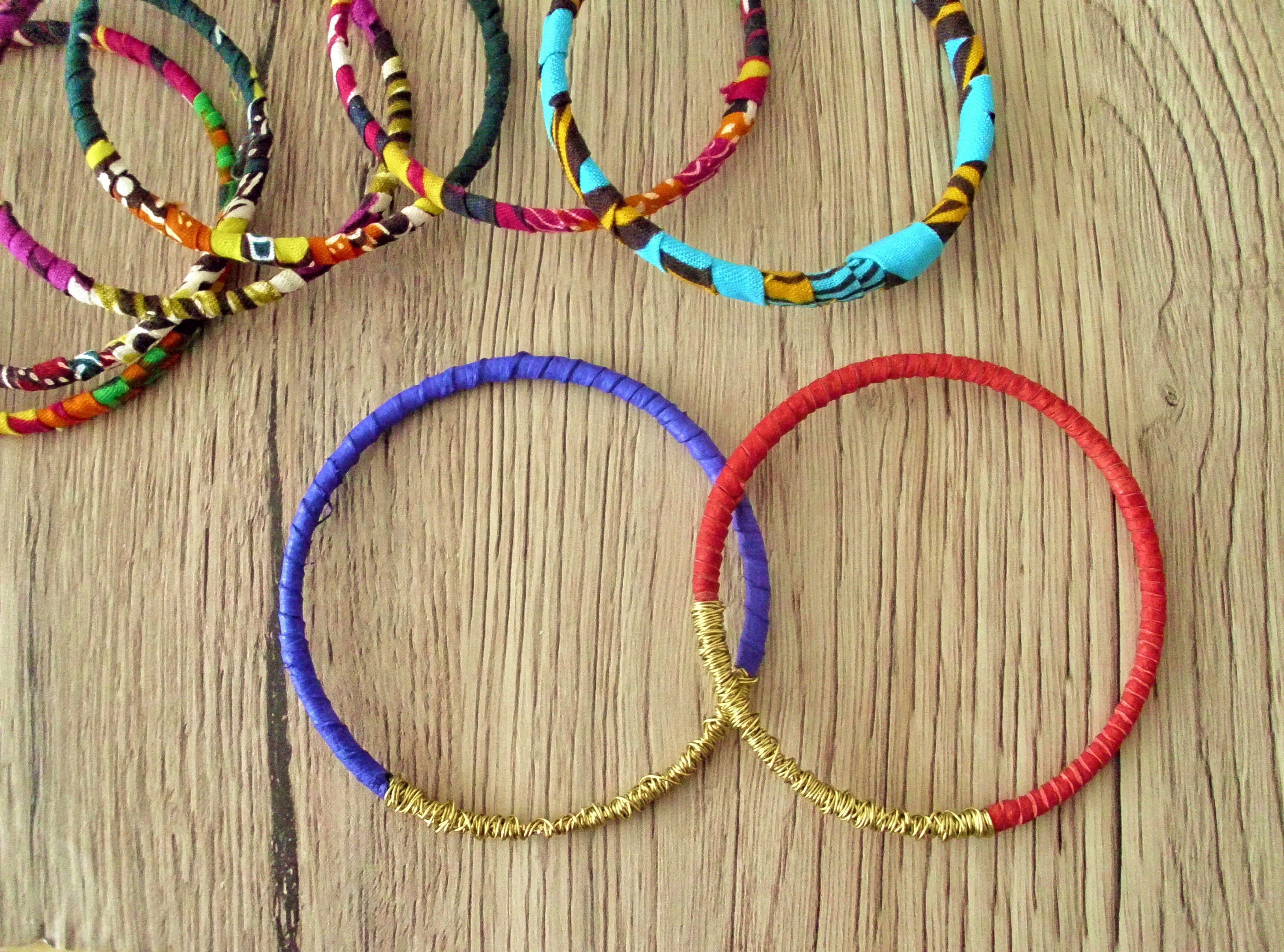 Ankara Fabric Stack Bangles Fabric Wrapped Bangles African - Etsy