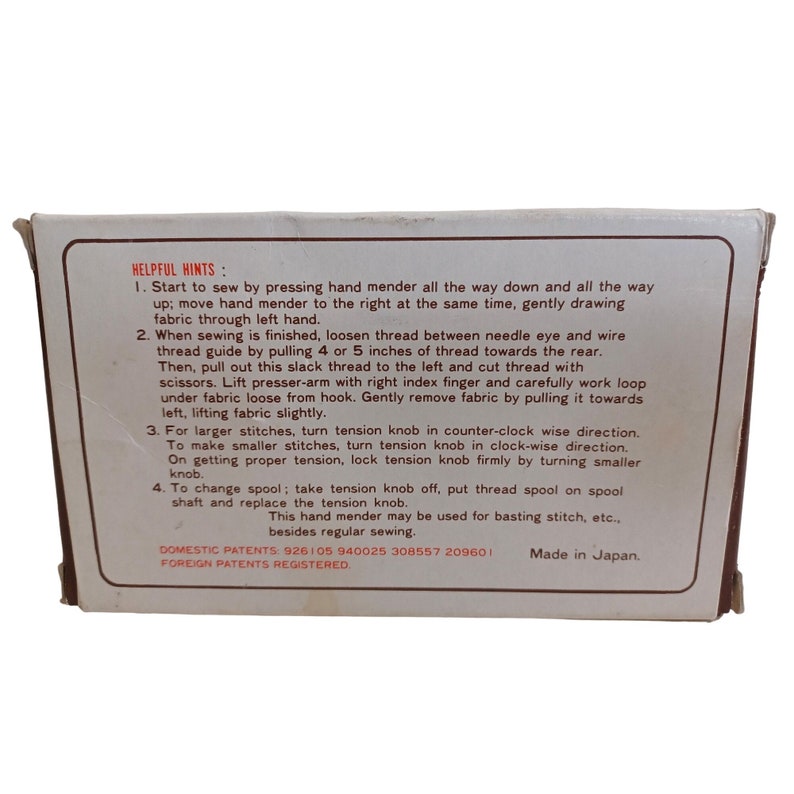 Vintage NIB New Hand Mender Sewing Tool Adj Stitches Japan W ...