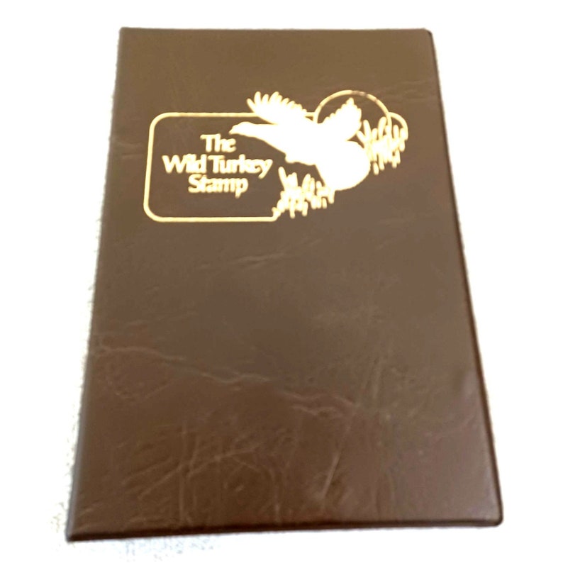 1985 Wild Turkey USPS Postage Stamp in Binder Signed Artist Ned Smith ...