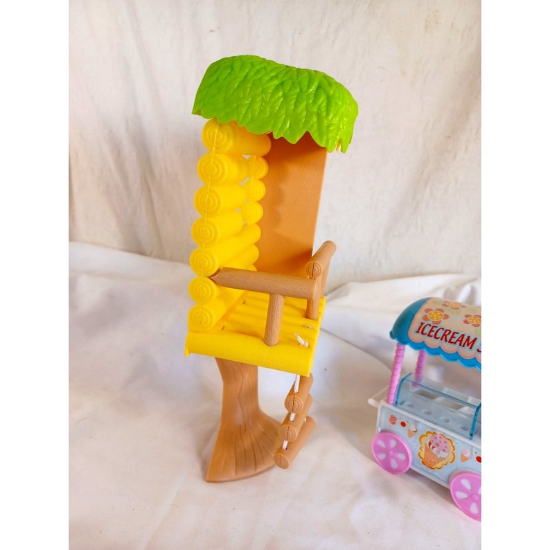 1990's Tiny Treehouse Car Ice Cream Wagon Food Cart Lot Shopkins ...