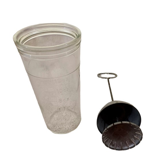 Malted Milk Mixer 12oz Glass Jar Aluminum Plunger Vintage Mid - Etsy