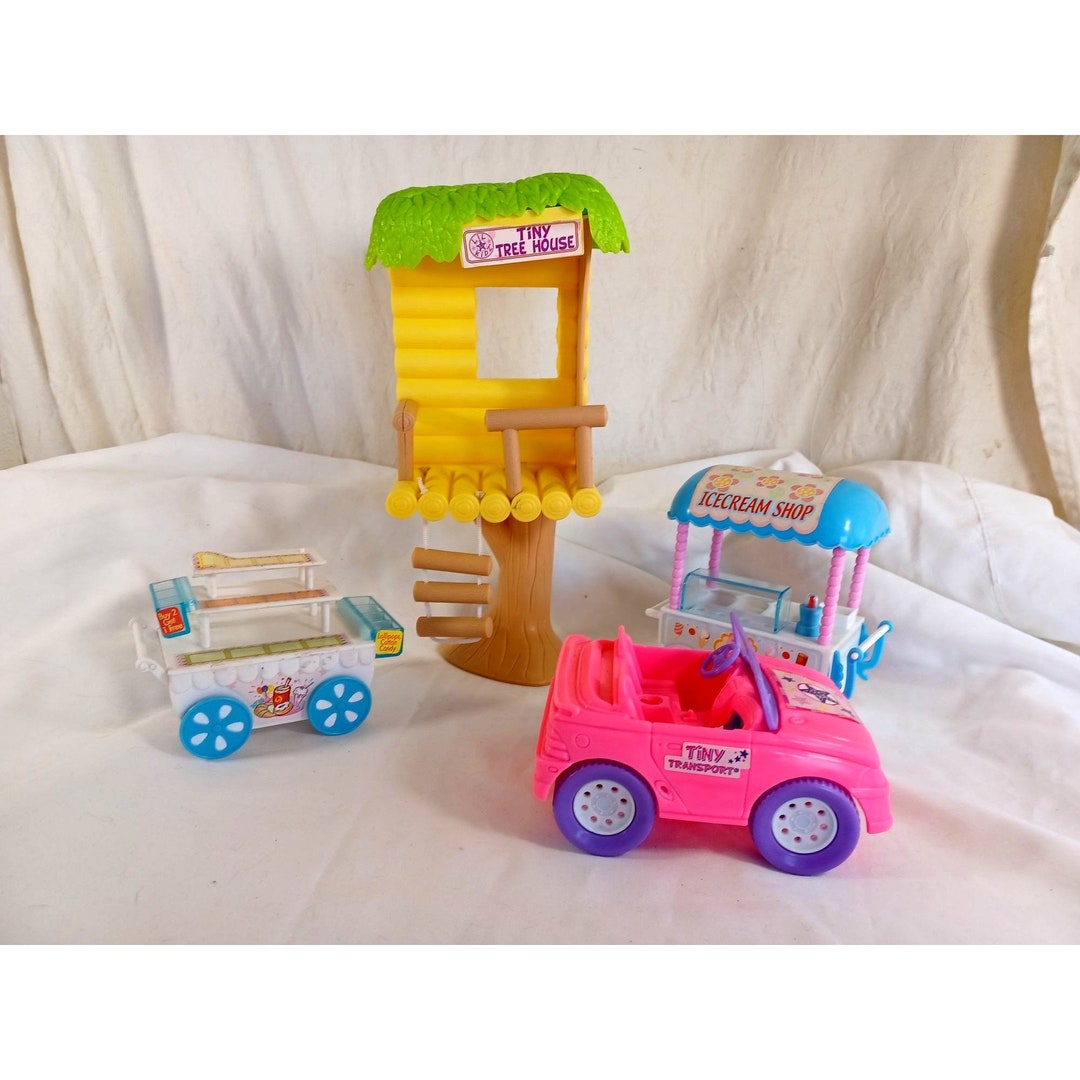 1990's Tiny Treehouse Car Ice Cream Wagon Food Cart Lot Shopkins ...