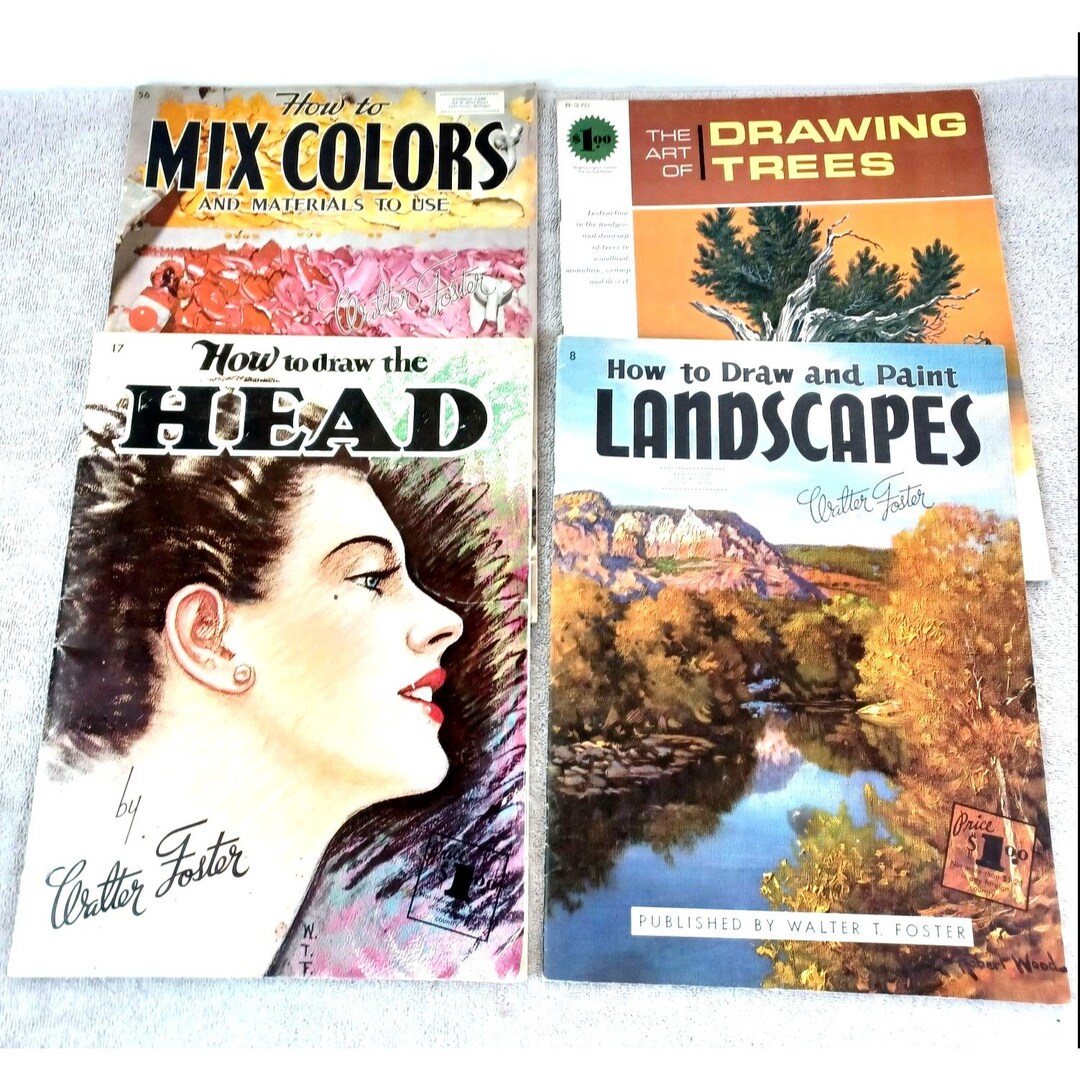 Lot of 4 Vintage 1960's How to Draw Paint Mix Colors PB Learning Books ...
