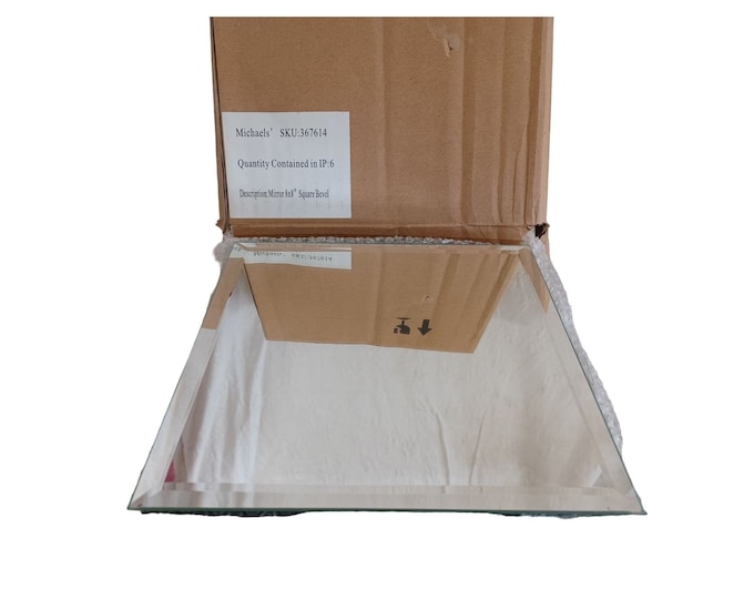 Set of 6 NIB New 8x8 Square Beveled Glass Mirrors 5mm Craft Supply ...