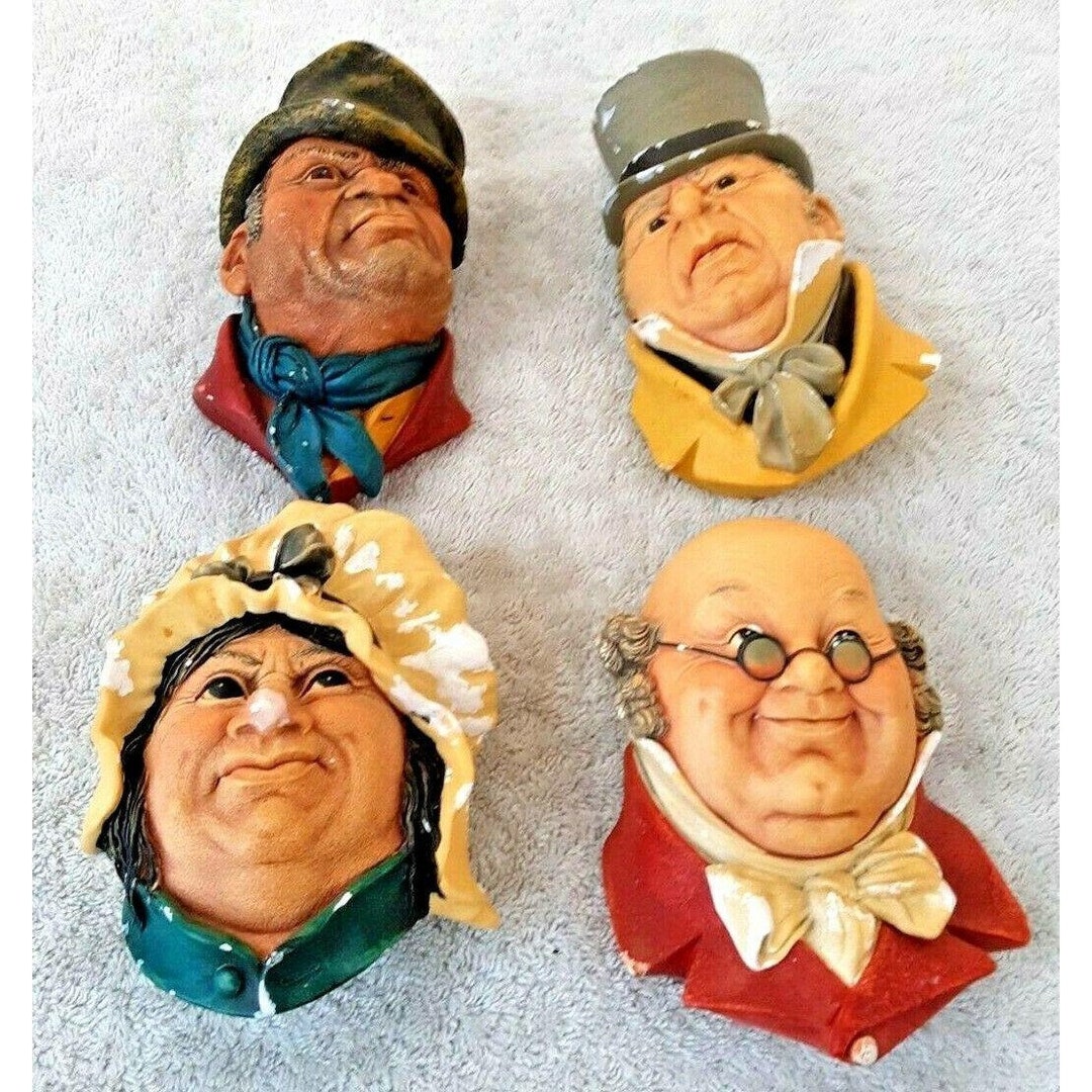 Vintage 1964 Bill Sikes Bossons England 5 Wall Hanger Figures Chalk ...