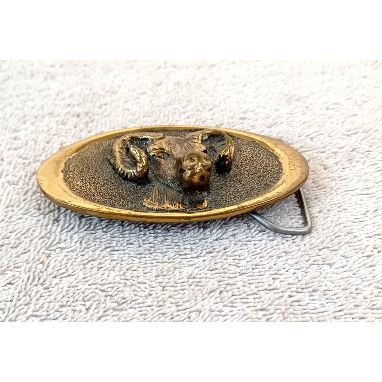 Vintage 1976 Bighorn Sheep Ram Bronze Belt Buckle Oval 3.5" X 2 Adezy ...