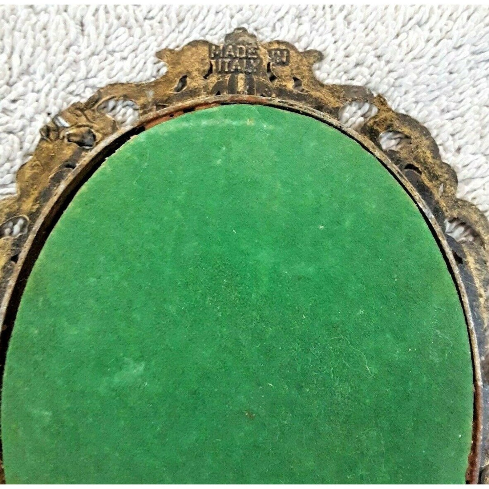 Glass Front Italian Brass Filigree Photo Frame Wall Hanging 5.5"x 4 ...