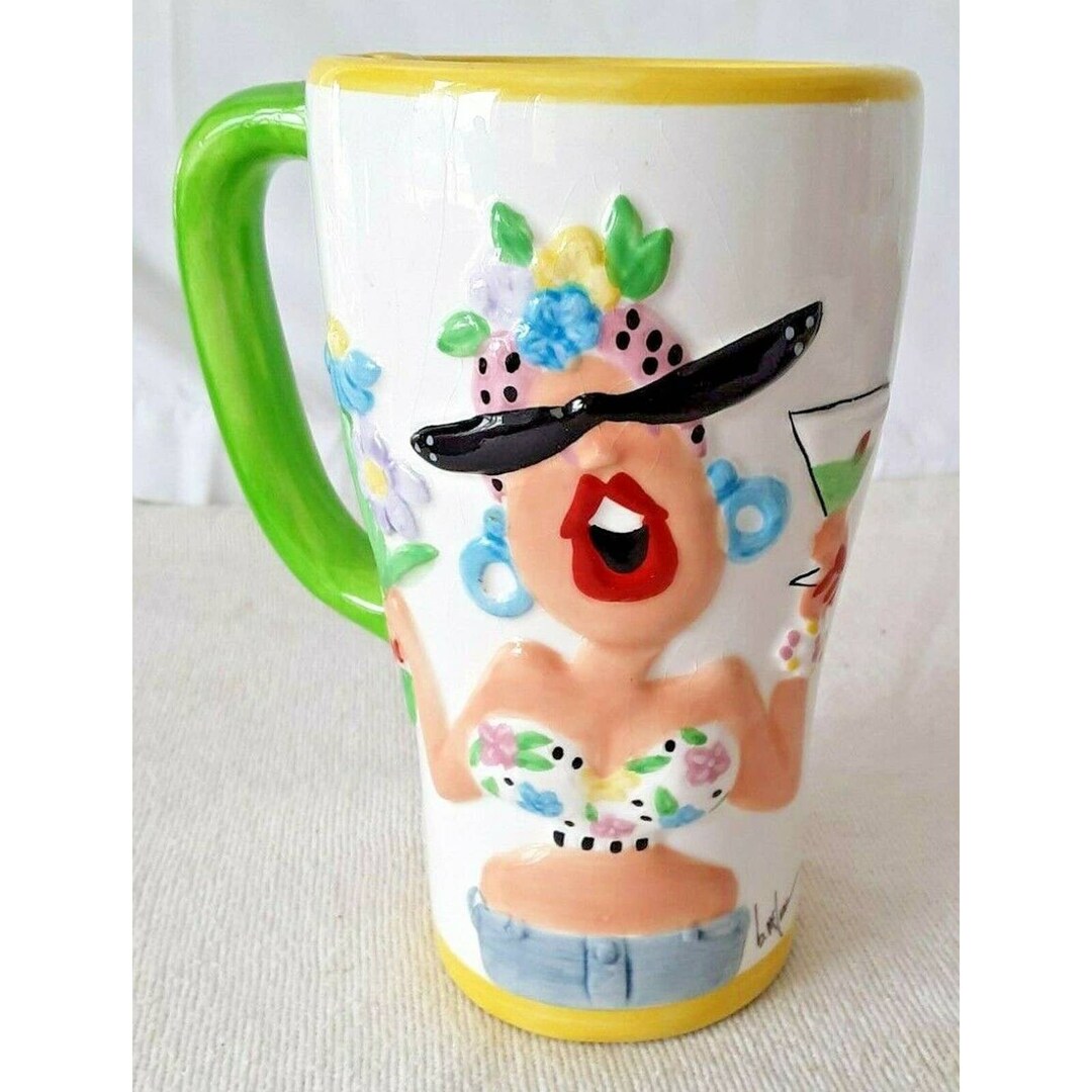 NEW Vintage MAXINE Signed Ceramic Travel Mug we'll Always Be Friends ...