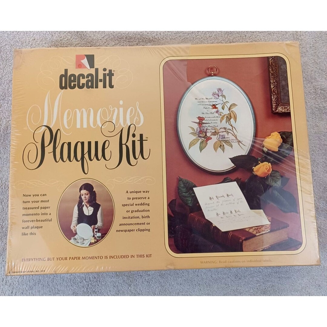 NIB Sealed "decal It" Mrmories Plaque Kit Vintage DIY Craft 1970's New ...