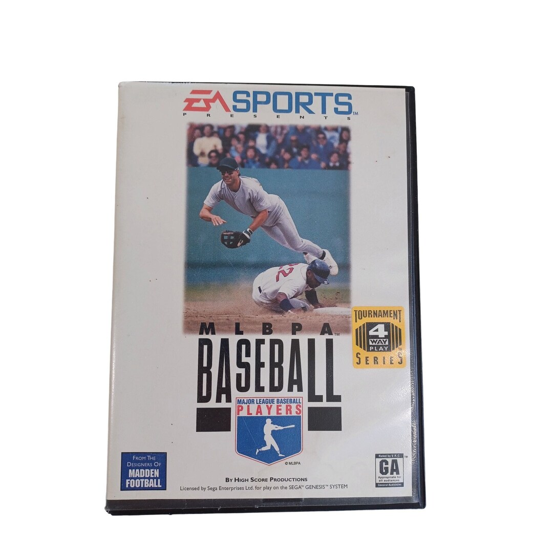 Sega Genesis MLBPA Game Cartrige Original Box EA Sports Baseball GA ...