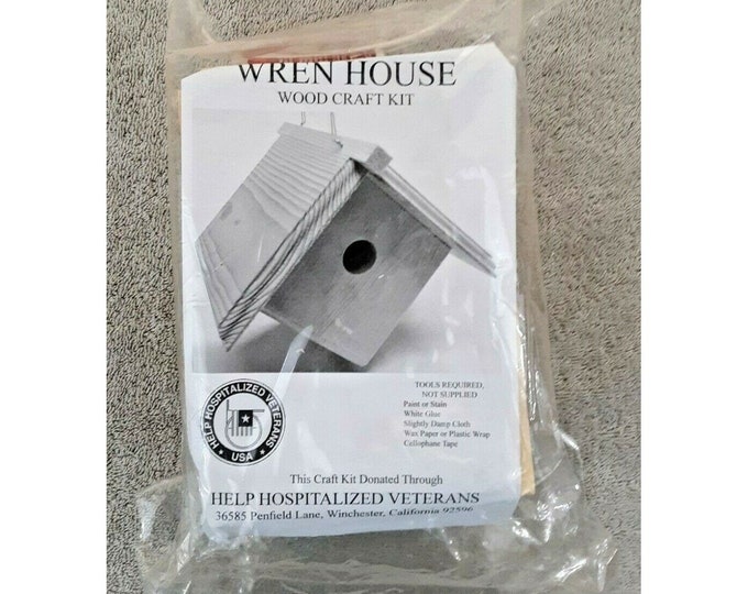 New Sealed Birdhouse Kit Wren House Wood Materials Instructions Pre Cut ...