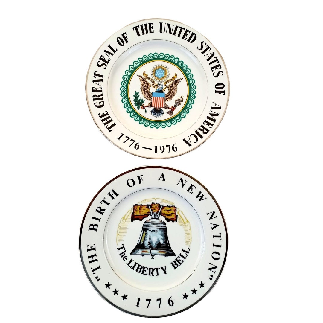 Lot of 2 Bicentennial 1976 Collector Plates Vintage Porcelain Japan 10. ...