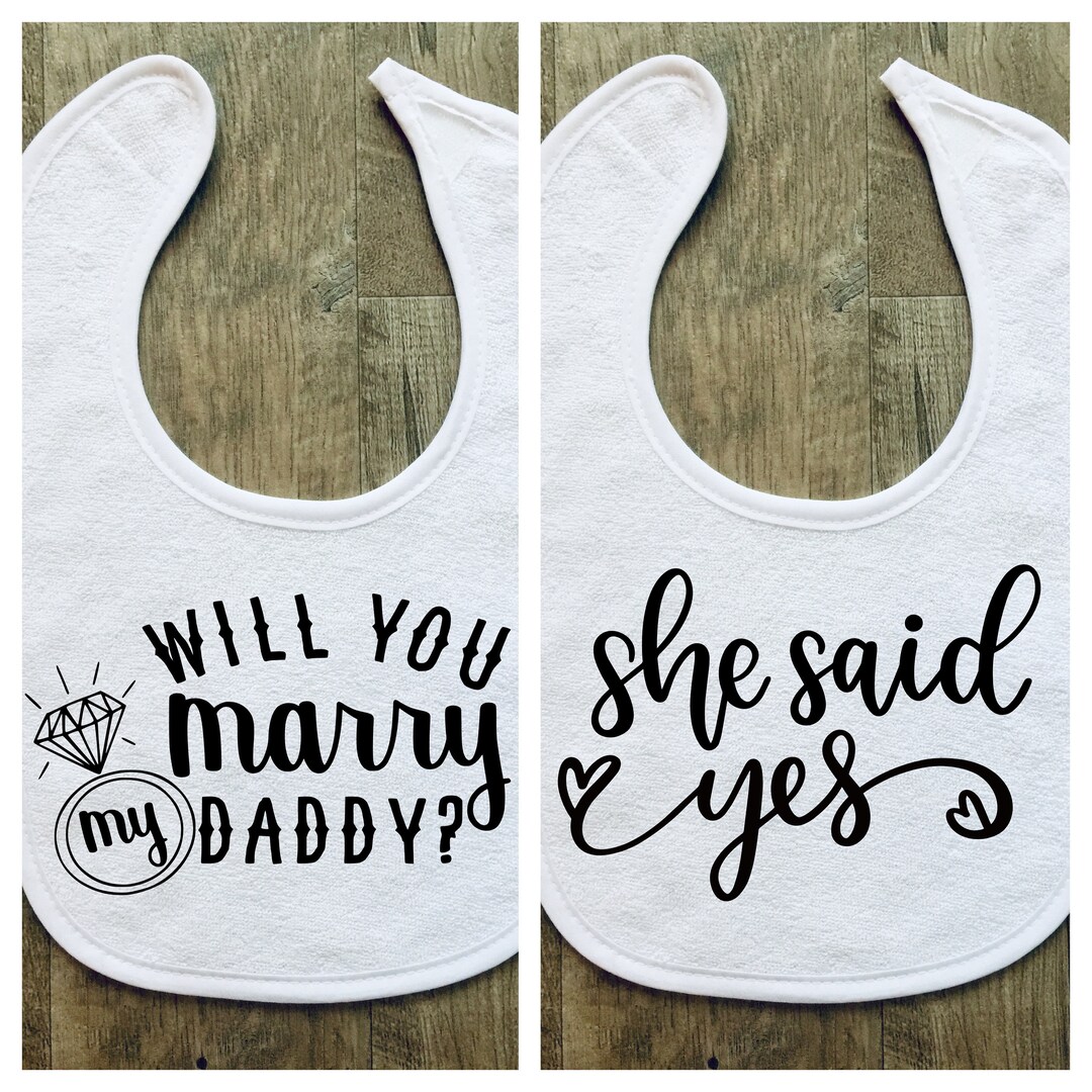 Proposal Pack - 2 Pack of Baby Bibs - Photo Prop - Will You Marry My ...