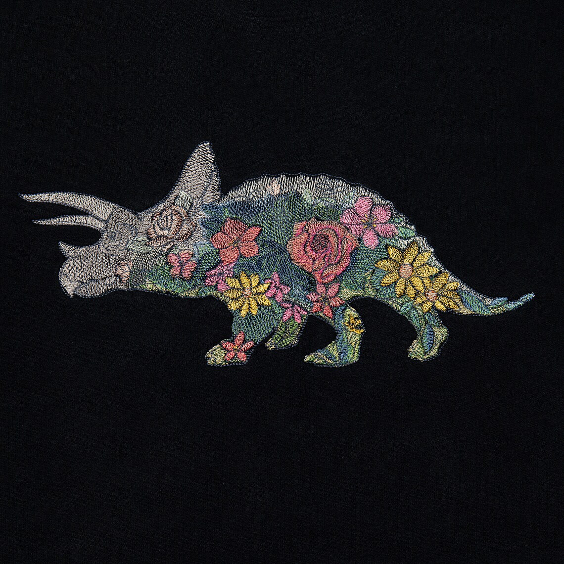 Embroidered Dinosaurs in Flowers Full Zip Hoodie - Etsy