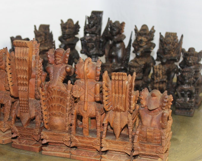 Large Hand Carved Balinese Chess Set - Etsy