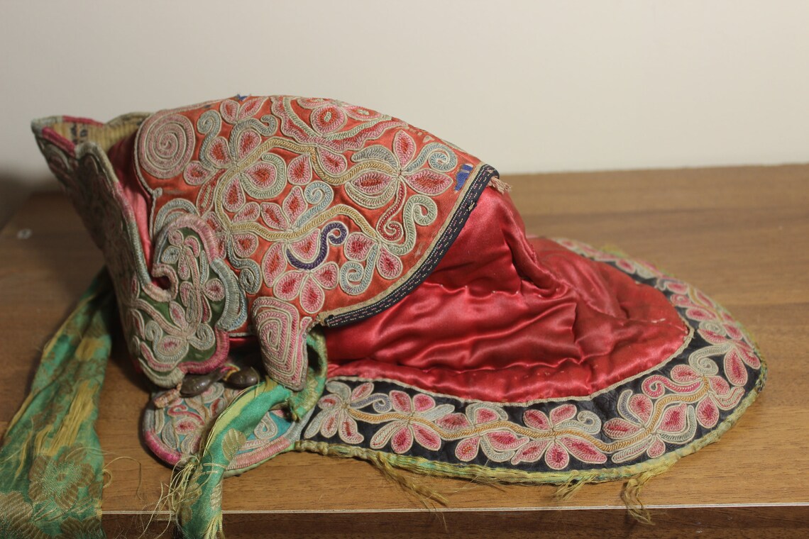 Antique Chinese Hat 18th Century Silk Embroidery - Etsy