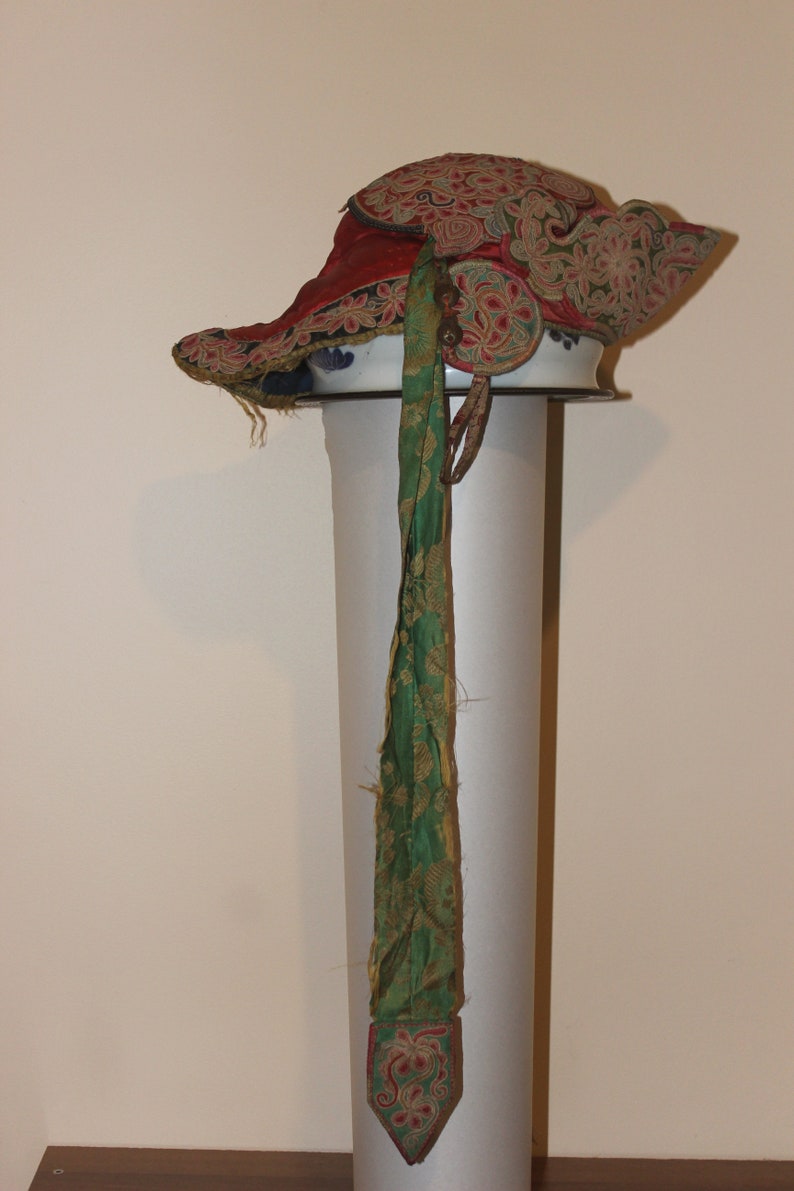Antique Chinese Hat 18th Century Silk Embroidery - Etsy