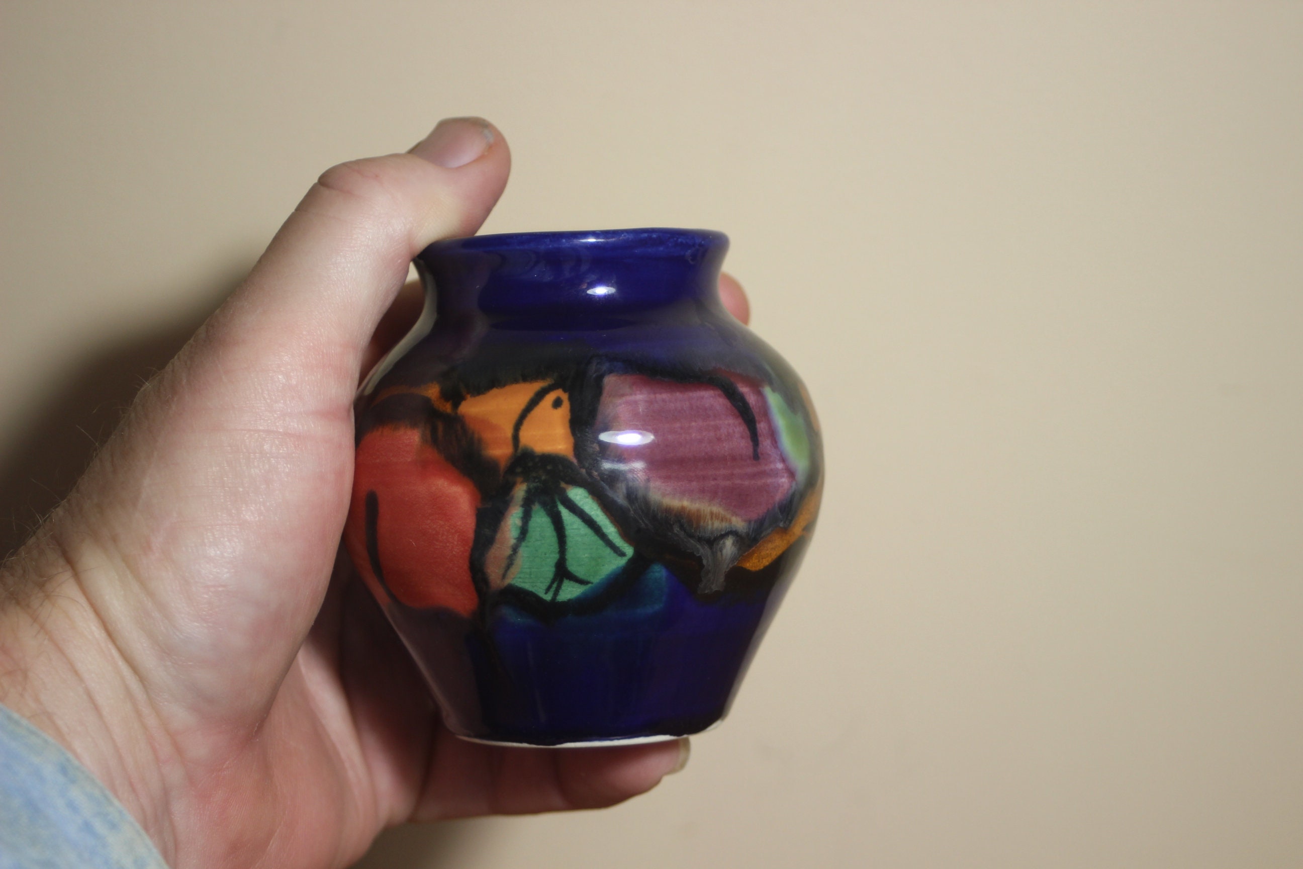 Hand Potted Vase Hand Painted Studio Pottery - Etsy