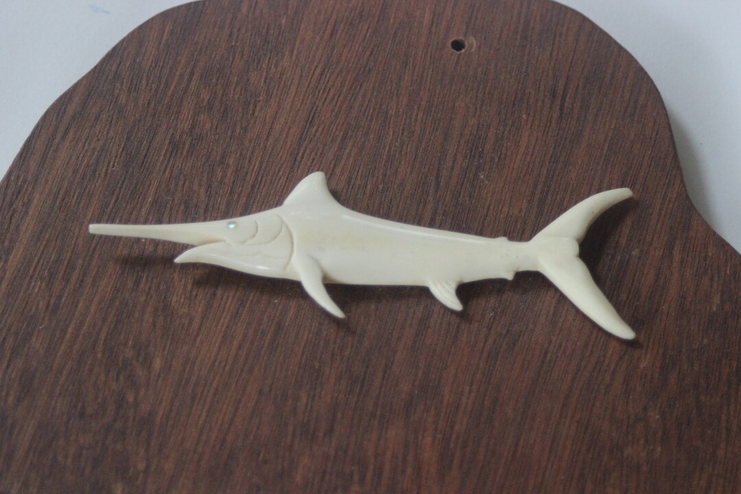 Broadbill Swordfish Bone Carving Mounted - Etsy