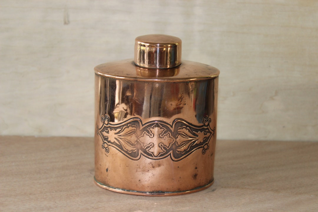 Art Nouveau Copper Tea Caddy ,no6 Joseph Sankey and Sons,vintage Tea ...