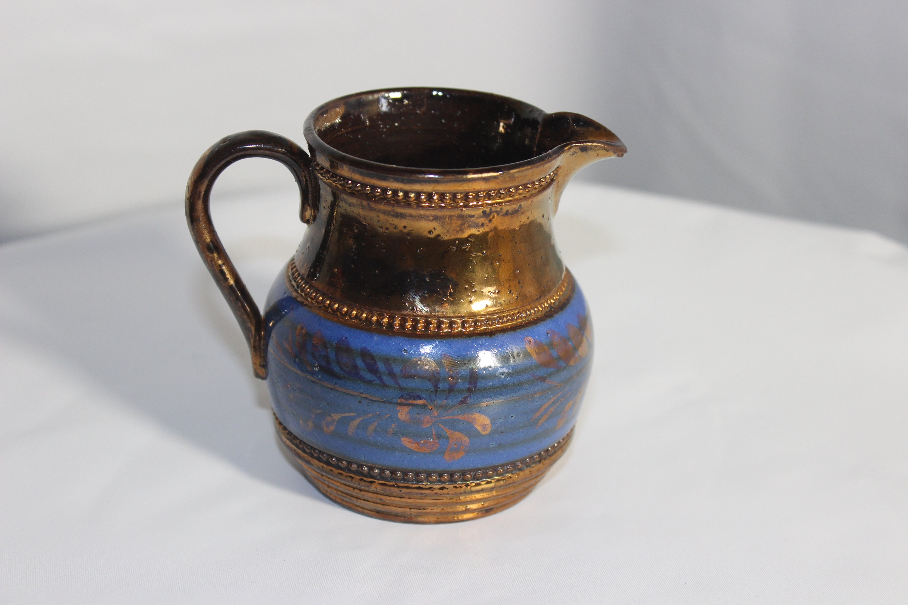 Antique Blue Copper Lustre Jug / Milk Jug - Etsy