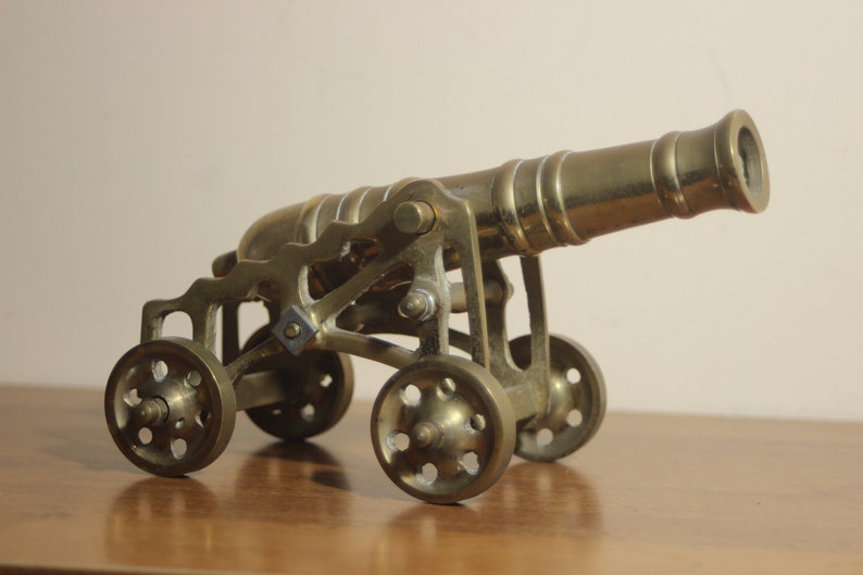 Vintage Brass Model Cannon - Etsy