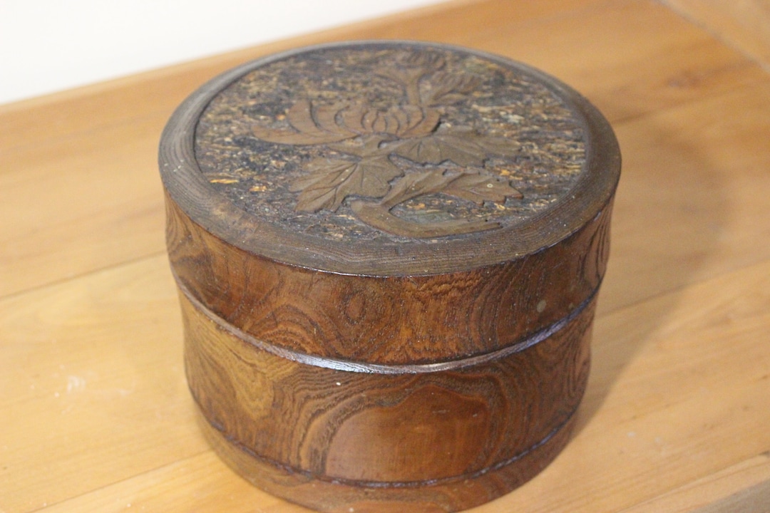 Japanese Antique Wood Round Box / Bento Box /meiji ( 明治 ) Period - Etsy