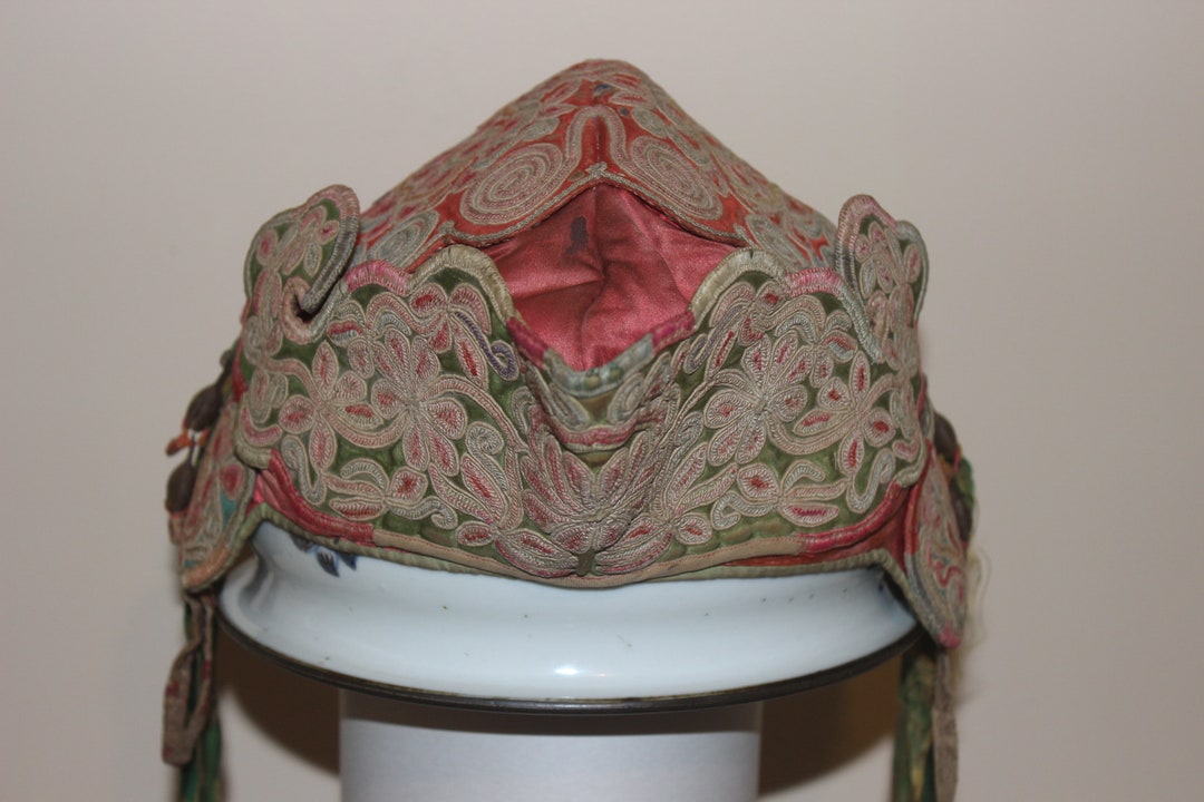 Antique Chinese Hat 18th Century Silk Embroidery - Etsy