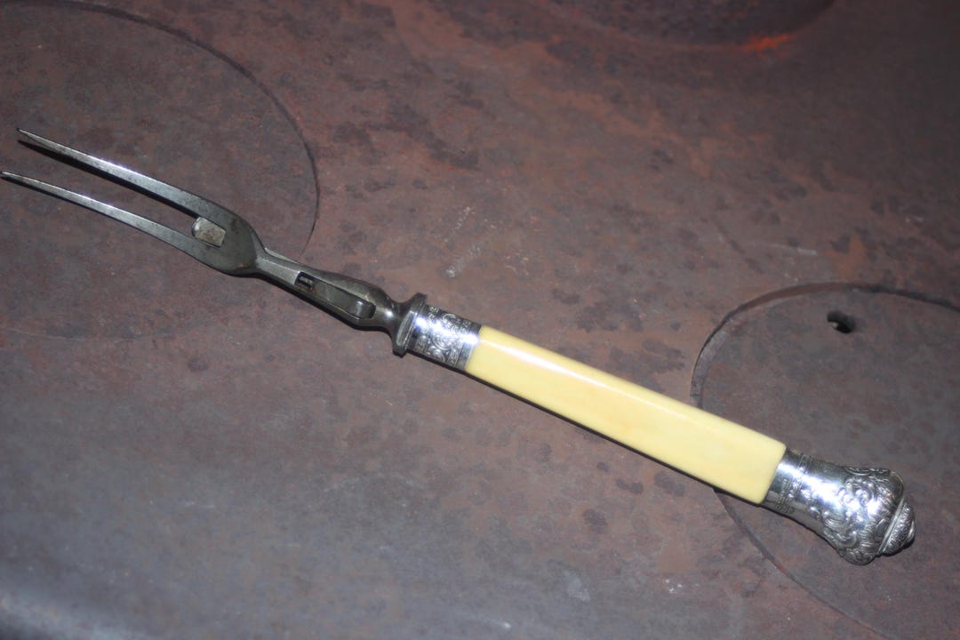 Victorian Bone Handle and Sterling Silver Carving Fork - Etsy