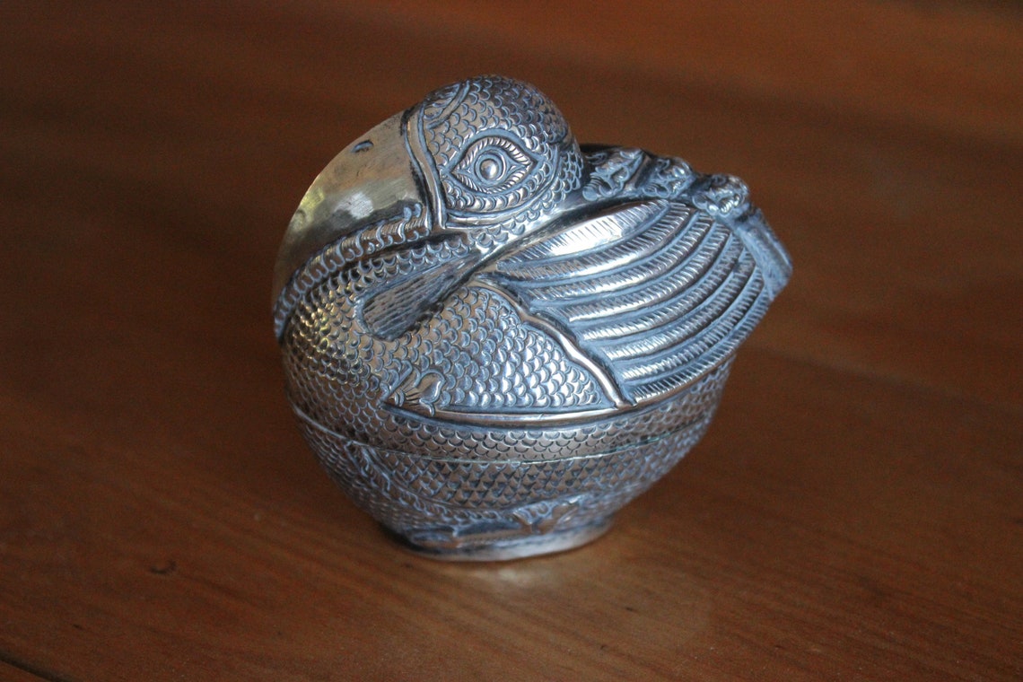 Cambodian Silver Betel Nut Box , Silver Bird /pill Box - Etsy