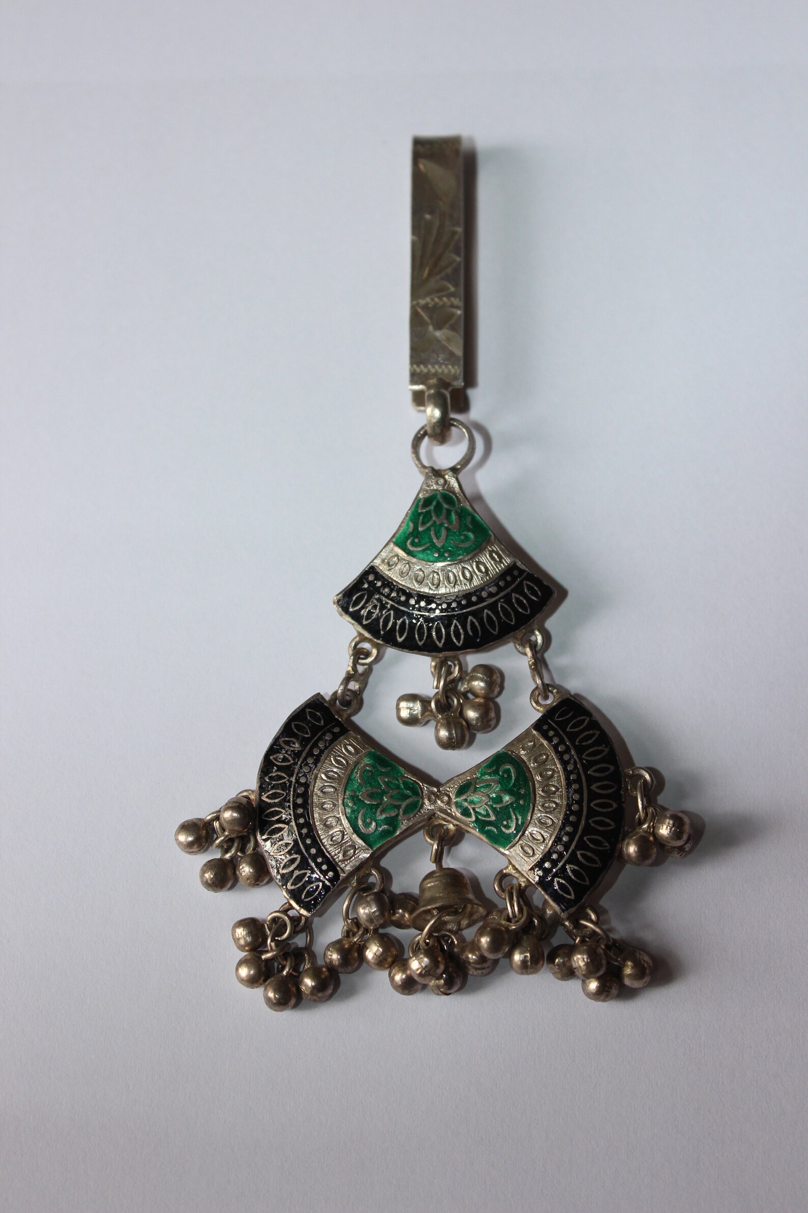 Saree Accessory , Silver ,black / Green Enamel , Chabi Ka Gucha , Key ...