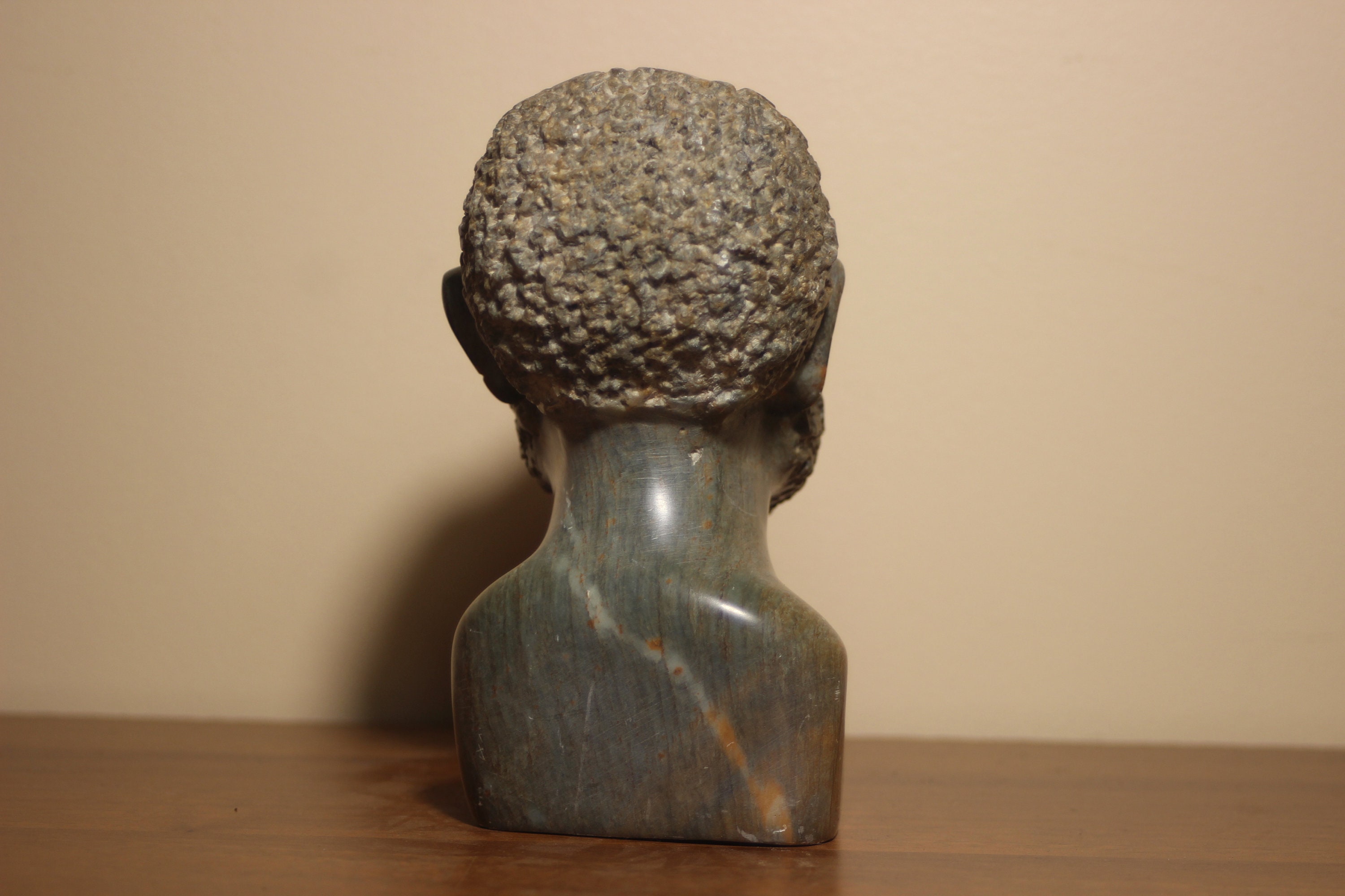 African Soapstone Bust carved Male Stone Head - Etsy