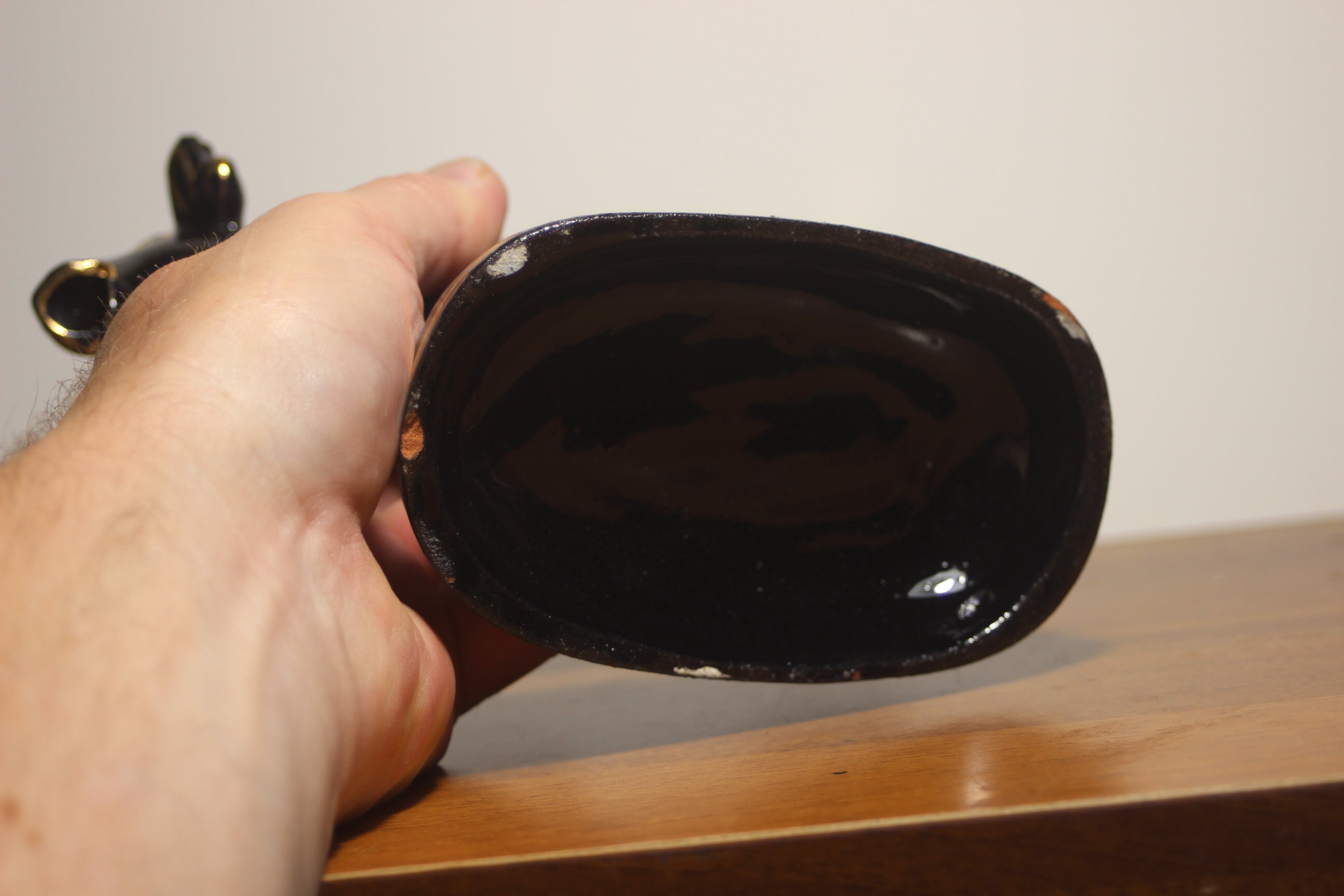 Jackfield Pottery Black and Gold Cow Creamer - Etsy