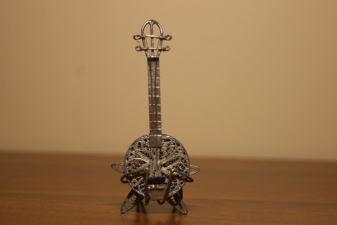 Ornate Silver Filigree Banjo ,miniature Instrument ,dolls House - Etsy