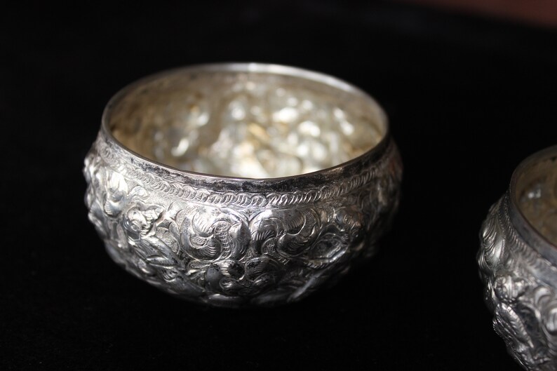 Hindu Indian Silver Plated Rice Bowls / Silver Offering or - Etsy