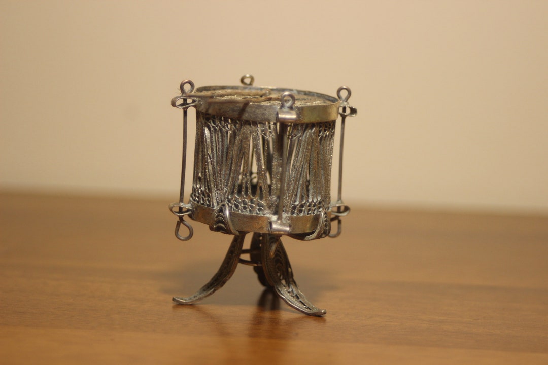 Ornate Silver Filigree Drum ,miniature Instrument ,dolls House - Etsy