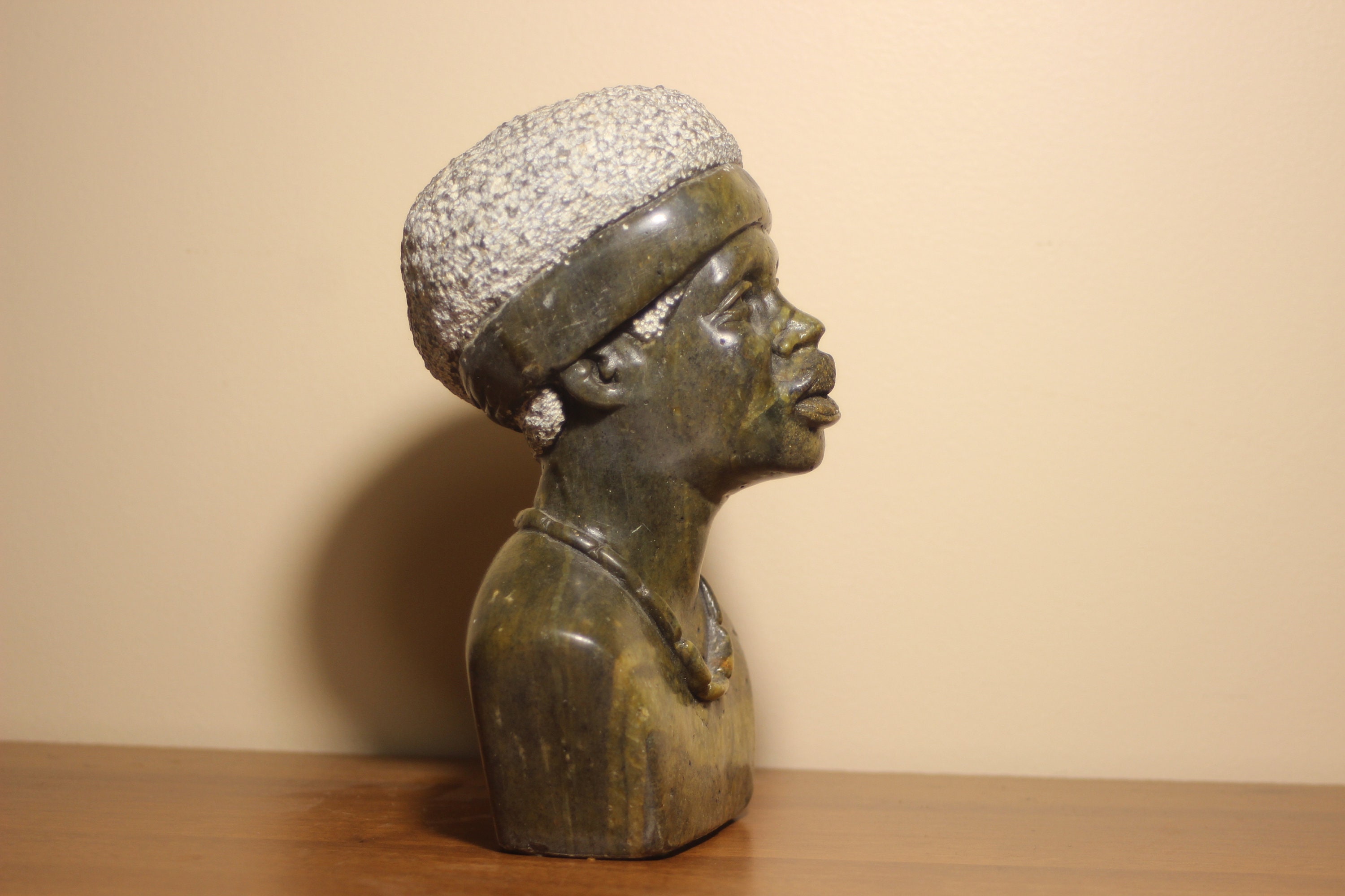 African Soapstone Bust ,carved Female Stone Head - Etsy