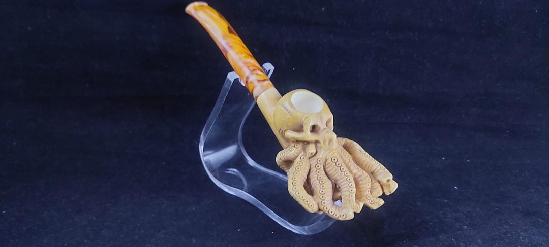 Octopus Skull Smoking Pipe – Gothic Nautical Meerschaum Carving - Etsy