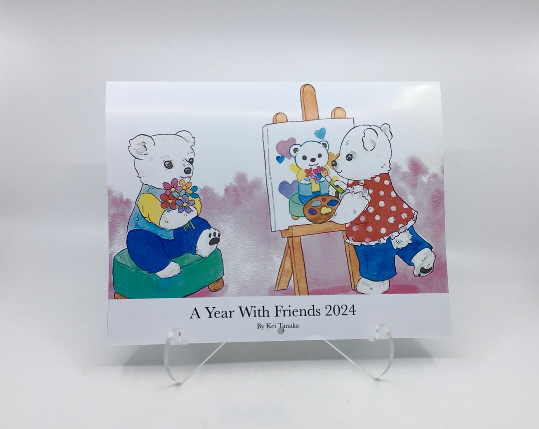A Year With Friends 2024 Illustrated Calendar for Animal Lovers Wall ...