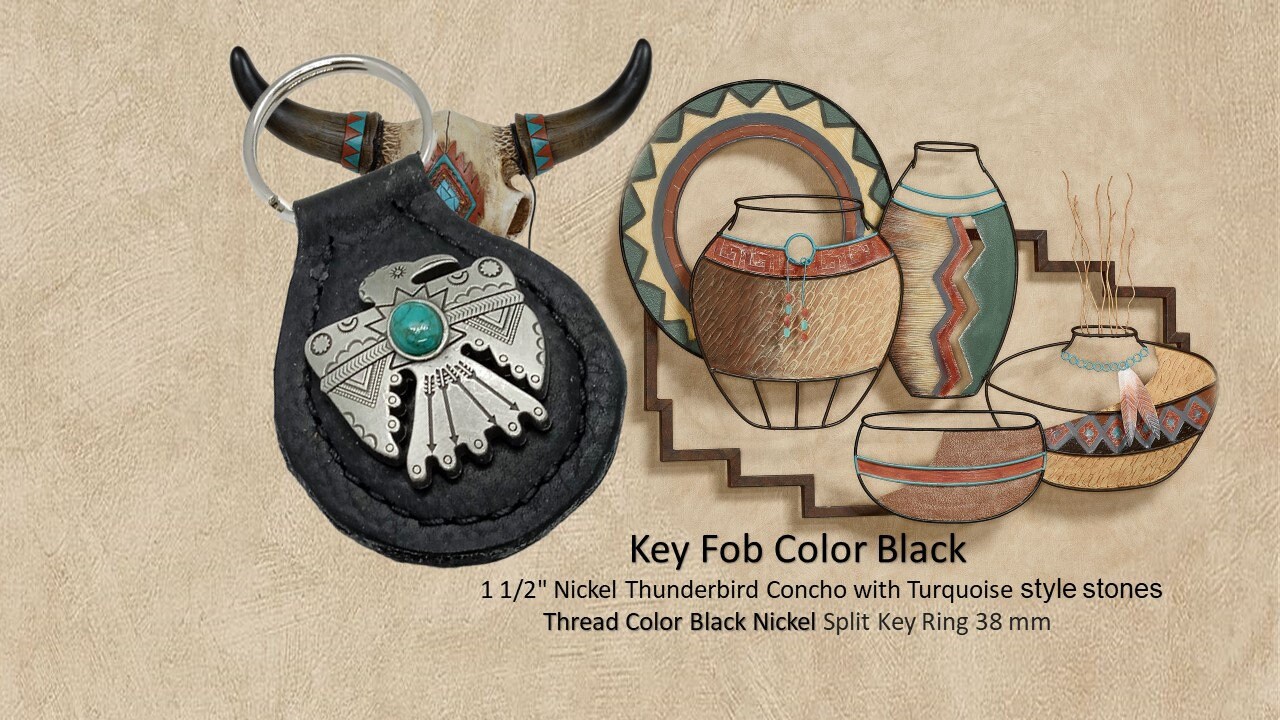 Thunderbird Concho With Turquoise Key Fob - Etsy