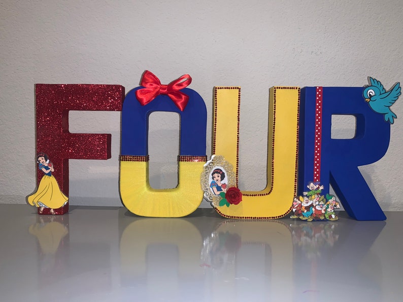 Inspired Snow White Letters Party Decoration Paper Mache - Etsy