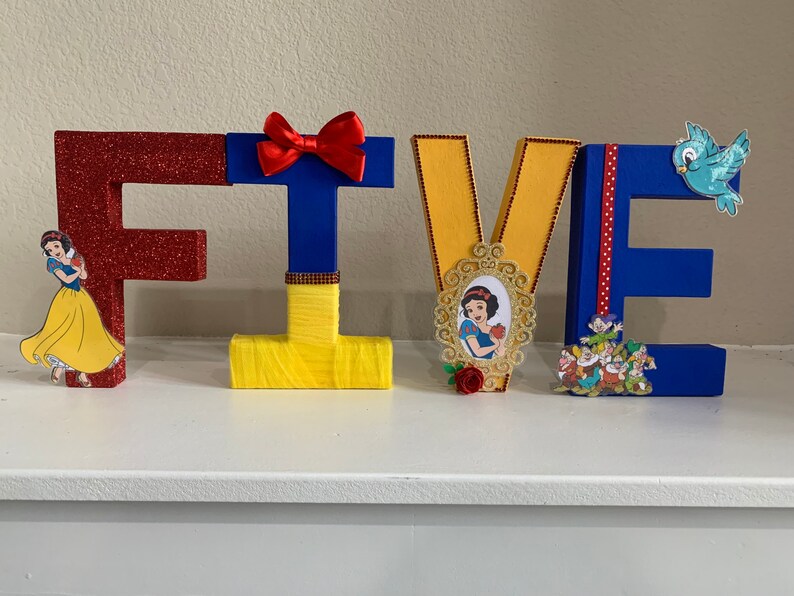 Inspired Snow White Letters Party Decoration Paper Mache - Etsy