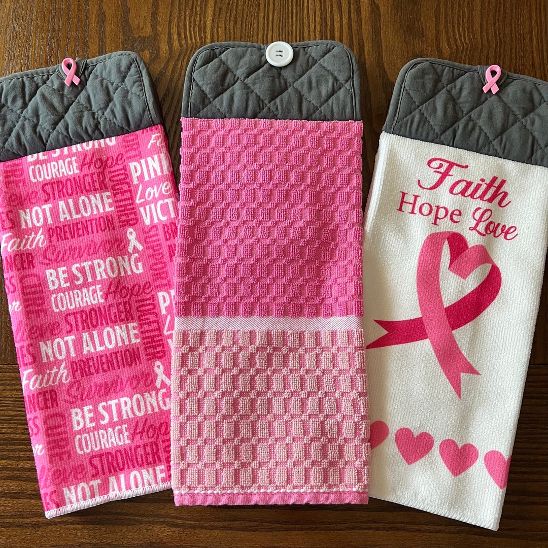 Breast Cancer Awareness Hanging Towels Pink Ribbon Pot Holder - Etsy