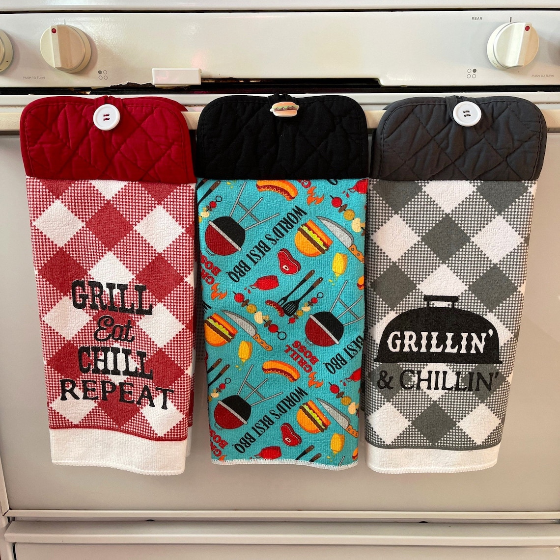 Hanging Kitchen Towel Grilling BBQ Towel Pot Holder Towel | Etsy