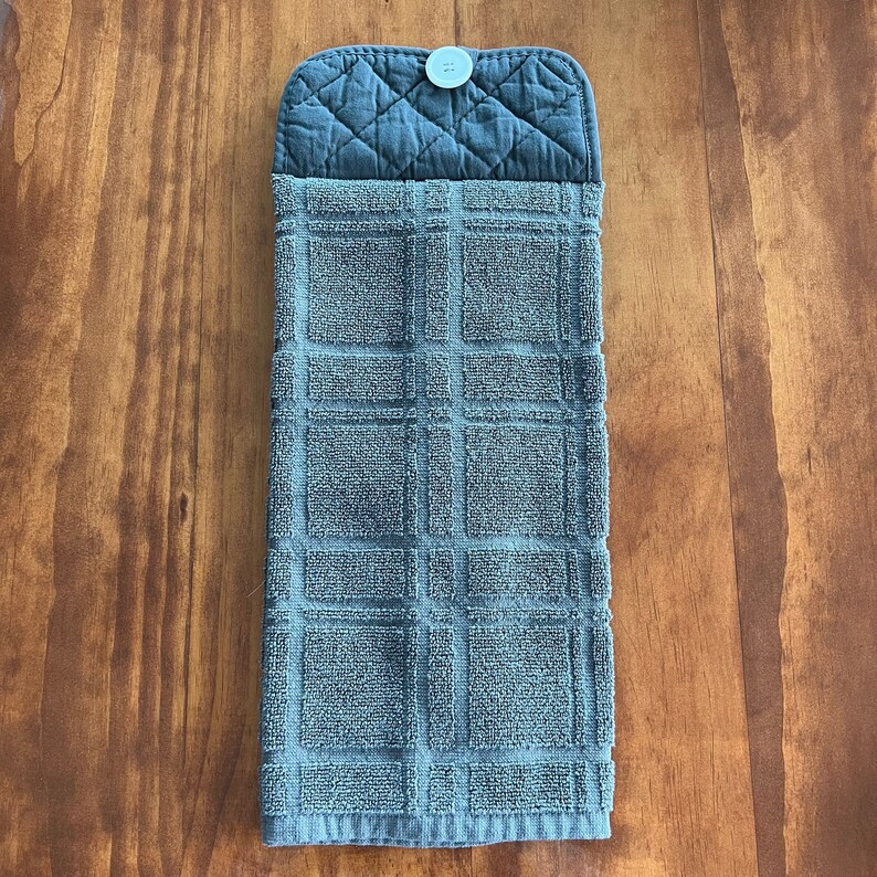 Hanging Kitchen Towel Gray Plaid Check Hanging Dish Towel - Etsy